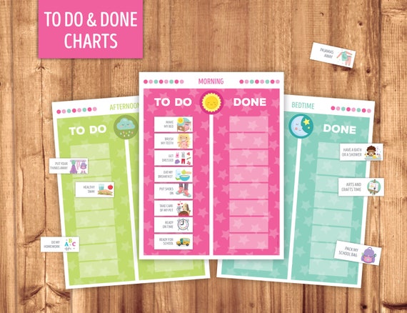 To do Chart for kids · Daily Routine Printable Chart & Cards by Little ...