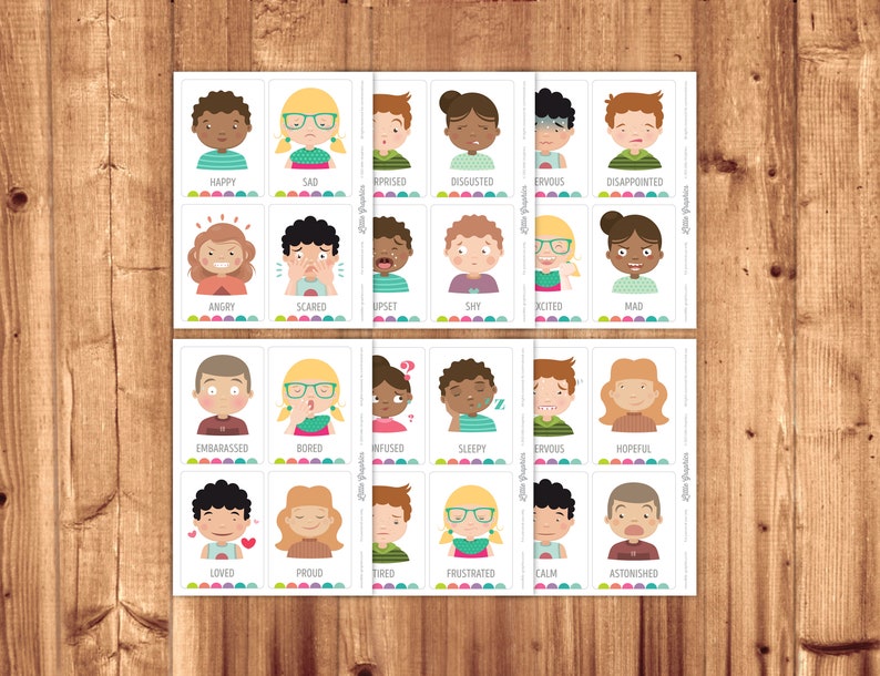 Printable Emotions and Expressions Faces Flashcards / How Do You Feel ...