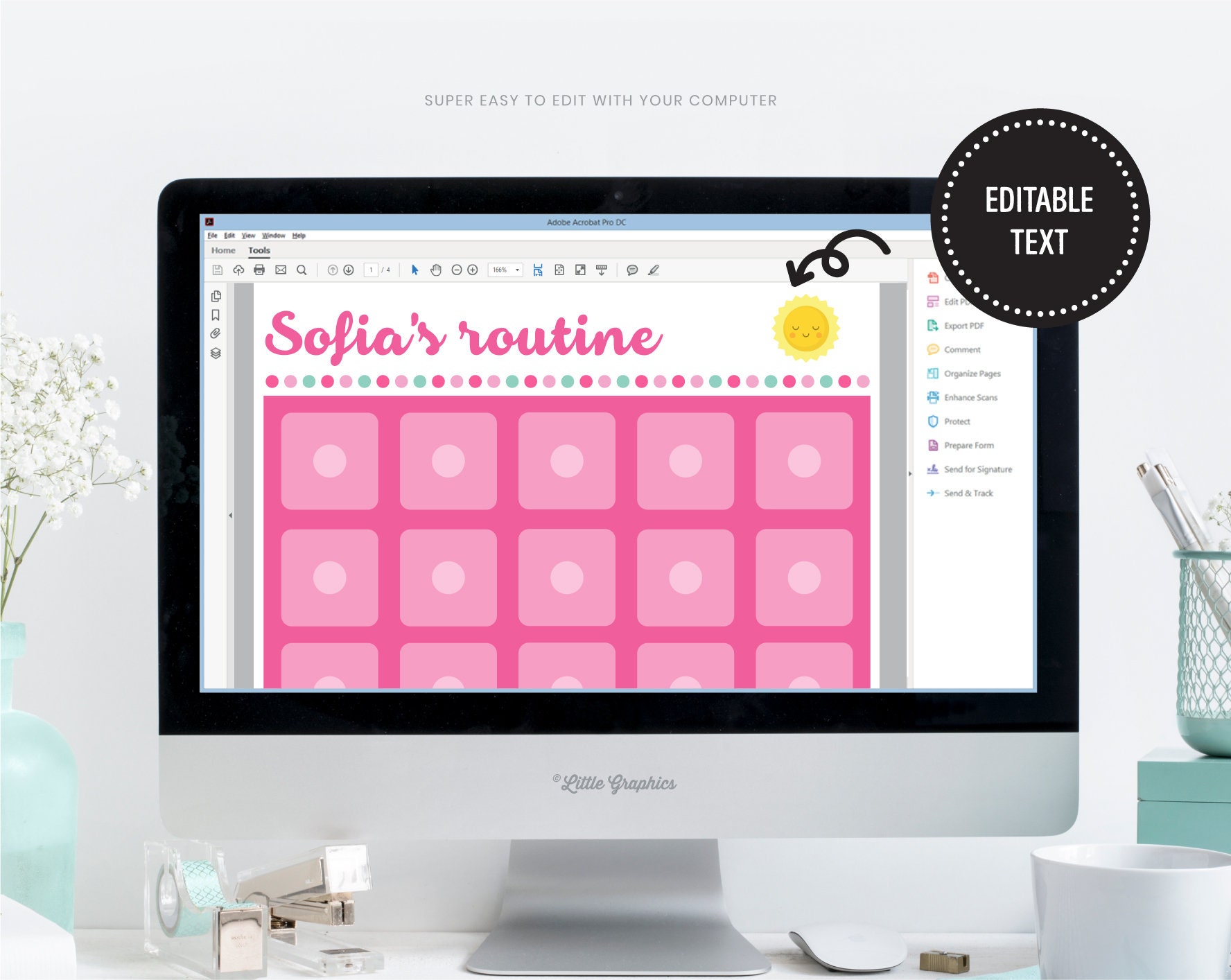 Daily Routine Printable Chart & Cards Girl Pictures | Etsy