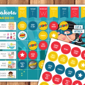 Chore Chart or Reward Chart · Superhero Theme · Printable Files - Etsy