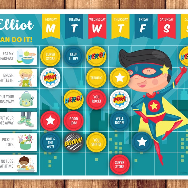 Superhero Chart - Etsy
