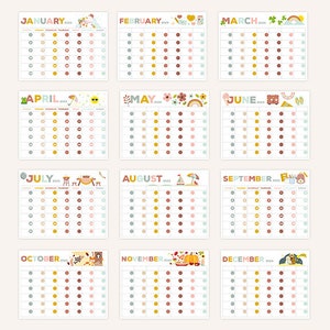 Printable Calendar for Kids. Perpetual Calendar. Endless Calendar ...