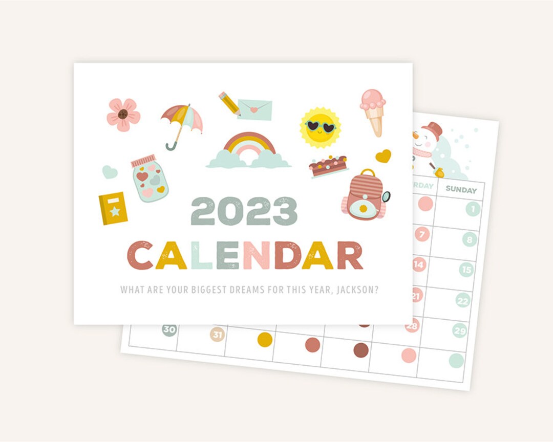 Printable Calendar for Kids. Perpetual Calendar. Endless Calendar ...