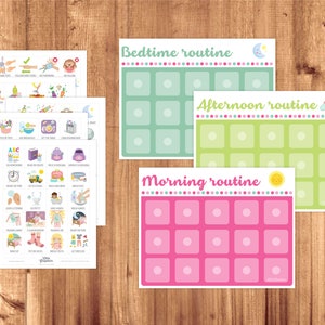Daily Routine Printable Chart & Cards · Girl Pictures - Etsy