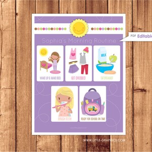 Printable Morning Routine Checklist Daily Schedule / Children Daily ...