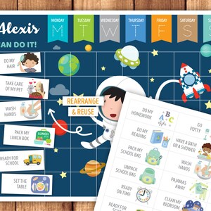 Chore Chart, Reward Chart or Routine Chart + Chores, Behavior & Routine ...