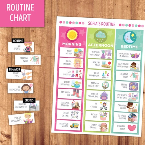 Visual Schedule Toddler Kids Daily Routine Chart Printable | Etsy