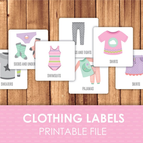 Printable Clothing Dresser Labels for Kids - Etsy