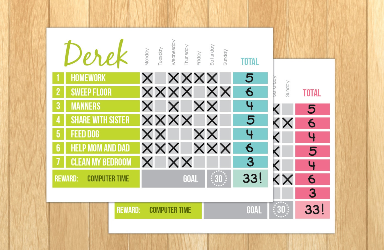 Printable Reward Chart / Printable Chore Chart / Editable PDF ...