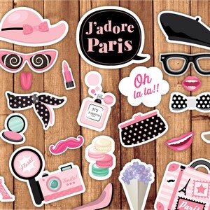 Paris Photo Booth Props and Signs - Etsy