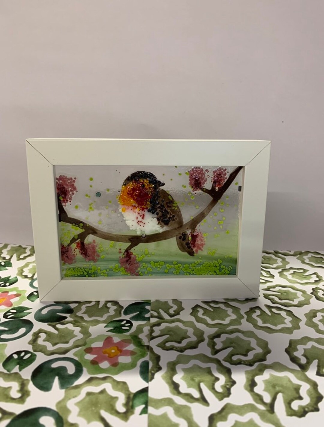 Framed Glass Art Audrey Robins - Etsy