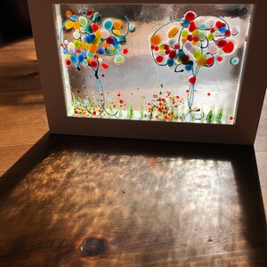 Fused Glass - Box Framed - Coed Enfys (rainbow Trees) Design - Etsy