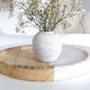 Natural Wooden White Round Display Serving Tray Table Décor Statement ...