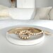 Natural Wooden White Round Display Serving Tray Table Décor Statement ...