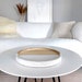 Natural Wooden White Round Display Serving Tray Table Décor Statement ...