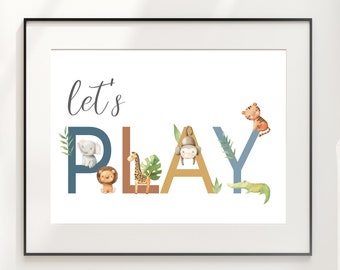 Set of 6 Educational Wall Art Playroom Signs Printable - Etsy