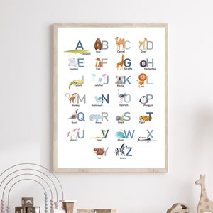 Animal Alphabet Print - Alphabet Poster - Printable Alphabet - Nursery ...