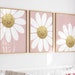 Set of 3, Daisy Smiley Face Wall Art, Pink Nursery Decor, Daisy Wall ...