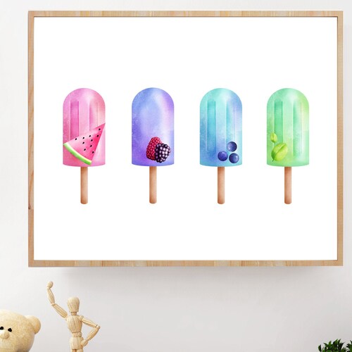 Popsicle Art Print Ice Cream Print Popsicle Printable - Etsy