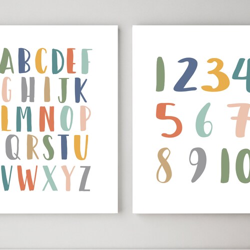 Numbers and Alphabet Prints Boys Alphabet Poster Alphabet - Etsy