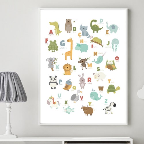 ABC Print Alphabet Poster Alphabet Wall Art Playroom - Etsy