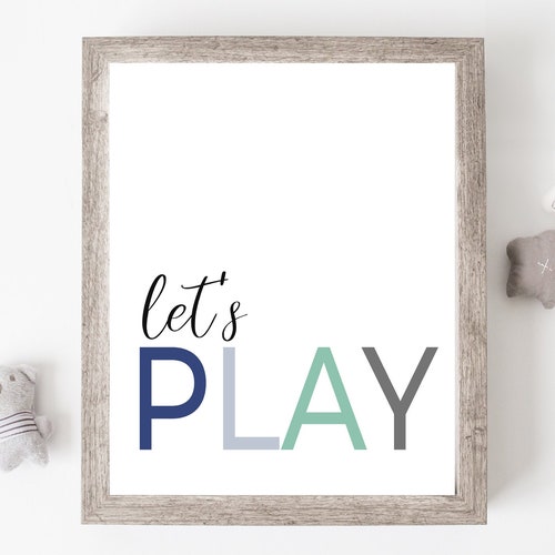 Lets Play Print Playroom Wall Art Playroom Prints | Etsy