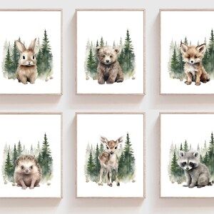 Woodland Animal Nursery Decor Forest Animal Prints Woodland Nursery Boy ...