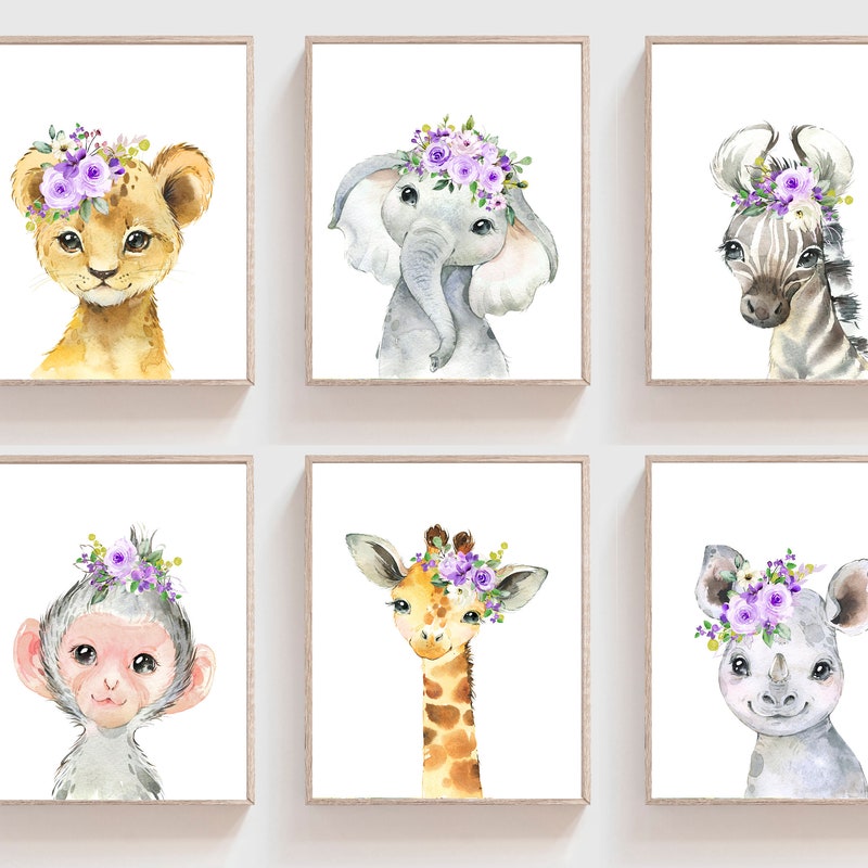 Purple Safari Wall Art - Etsy