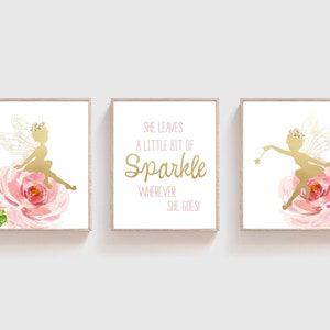 Fairy Nursery Wall Art - Fairy Print - Pink and Gold Nursery - Girls ...