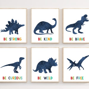 Blue Dinosaur Prints - Toddler Room Decor Boy - Dinosaur Instant ...