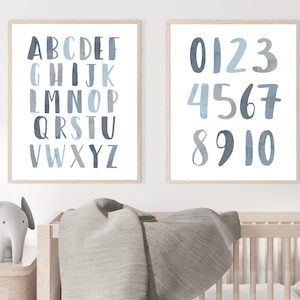 Alphabet Wall Art - Alphabet Print - Boy Alphabet Poster - ABC Wall Art ...