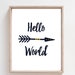 Hello World Wall Art Print, Baby Nursery Wall Art Print, Printable Baby ...