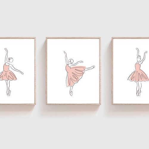 Set of 3 Ballerina Paper Prints Ballerina Decor Ballerina - Etsy