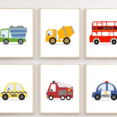 Car Art Prints Car Nursery Decor Transportation Wall Art - Etsy