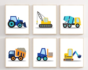 Set of 6 Vintage Construction Patent Print. Heavy Construction Vehicle ...