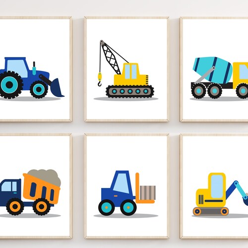 Truck Art Print Construction Truck Wall Decor Prints for - Etsy