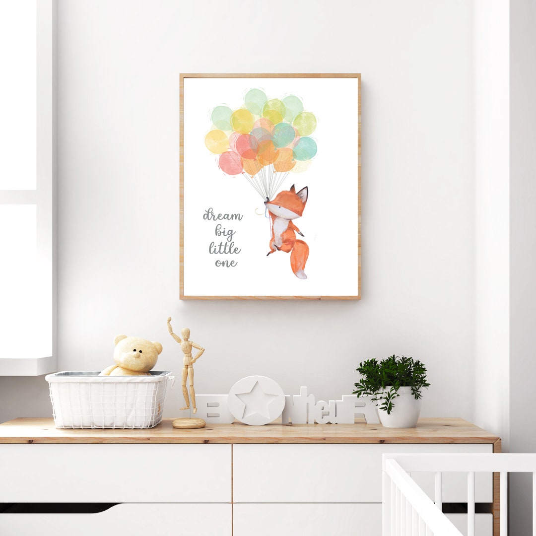 Watercolor FOX WALL ART Fox Nursery Decor in Prints Fox With - Etsy