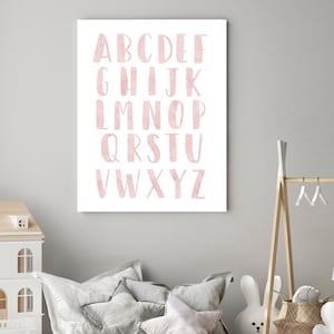 Alphabet Poster - Alphabet for Nursery - Alphabet Print - Pink Nursery ...
