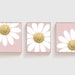Set of 3 Daisy Smiley Face Wall Art Pink Nursery Decor - Etsy