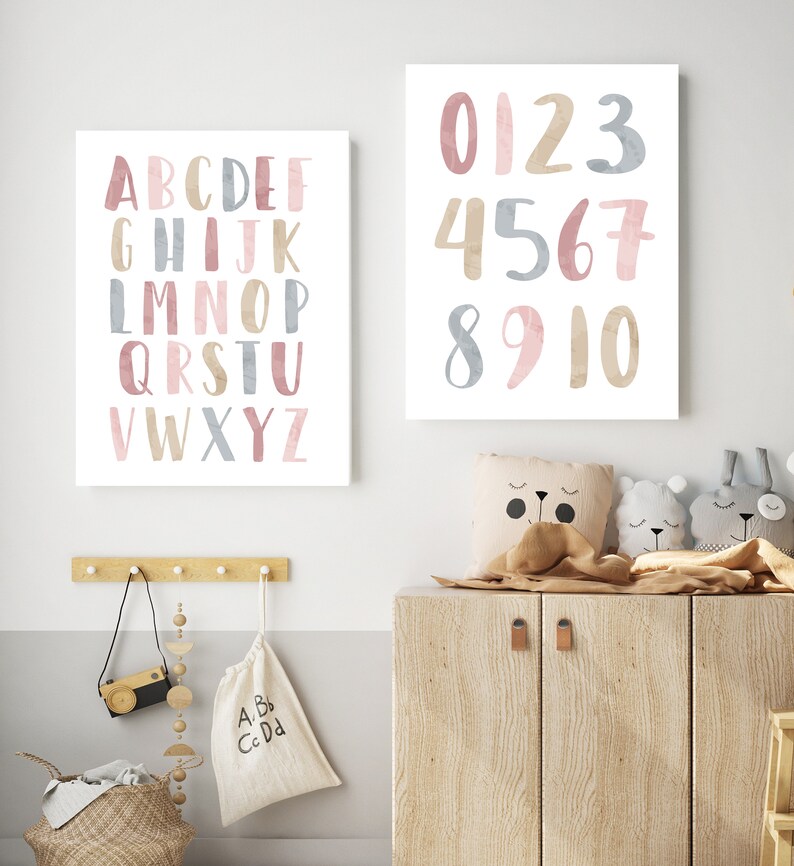 Alphabet and Numbers Print Alphabet Poster Abc Poster | Etsy