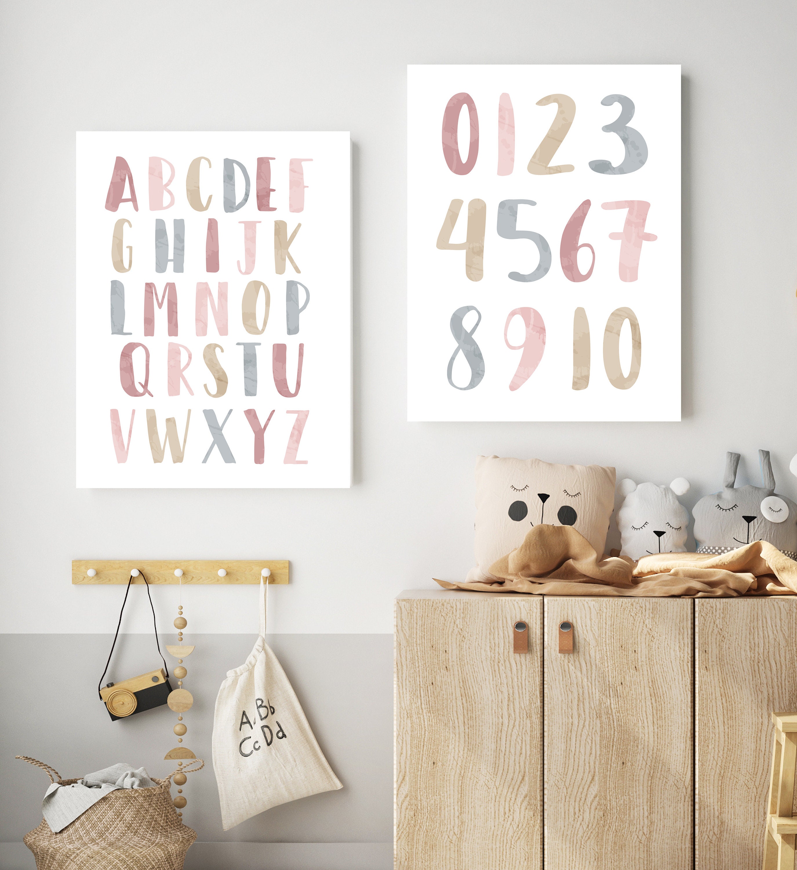 Alphabet and Numbers Print Alphabet Poster Abc Poster | Etsy