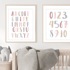 Alphabet and Numbers Print - Alphabet Poster - Abc Poster - Number ...