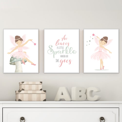 Fairy Nursery Decor Fairy Wall Art Pink Girls Room Decor | Etsy
