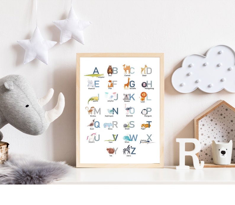 Animal Alphabet Print Alphabet Poster Printable Alphabet - Etsy