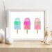 Ice Cream Art Print Ice Cream Nursery Watercolor Nursery Art Watercolor ...