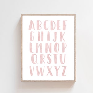Alphabet Poster - Alphabet for Nursery - Alphabet Print - Pink Nursery ...