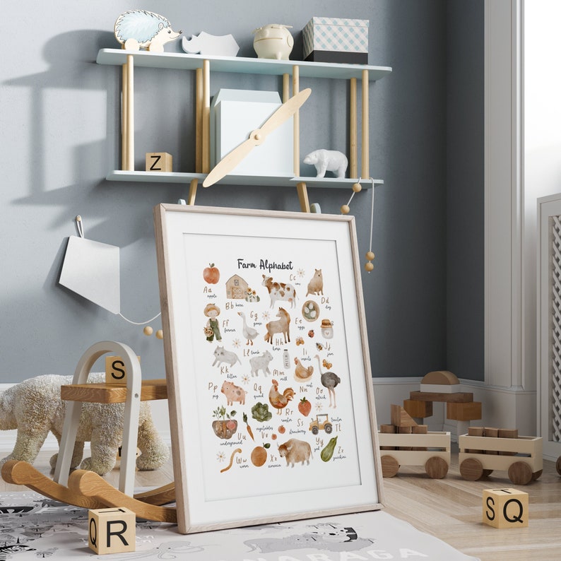 Farm Alphabet - Nursery Farm Print - Nursery Farm Decor - Nursery Decor ...
