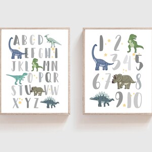 Dinosaur Alphabet Print - Alphabet Wall Art - Boy Alphabet Poster - ABC ...