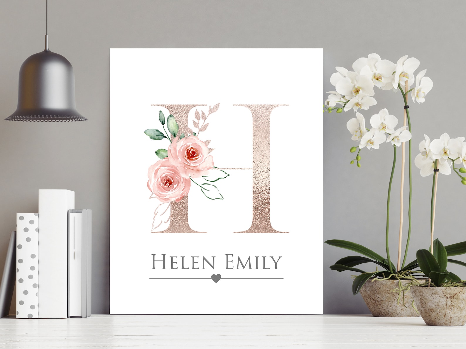 Personalised Name Print - Custom Name Print - Blush Pink Wall Art ...