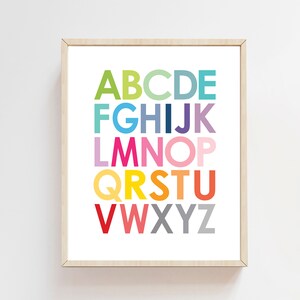 Colorful Alphabet Print ABC Print Alphabet Poster Alphabet Wall Art ...